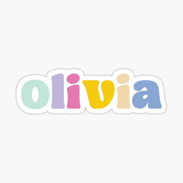 "Olivia - Custom name on colorful block font" Sticker for Sale by To ...