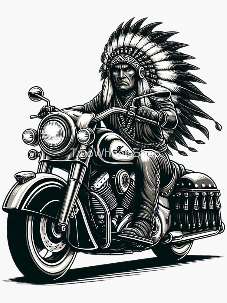 "Indian Chief" Sticker for Sale by TwoWheelsShop | Redbubble