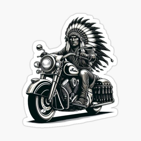 "Indian Chief" Sticker for Sale by TwoWheelsShop | Redbubble