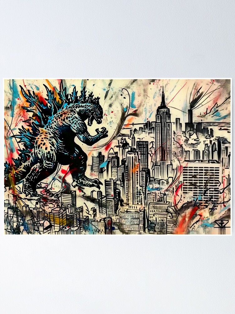 "godzilla" Poster for Sale by PricklyPeanut | Redbubble