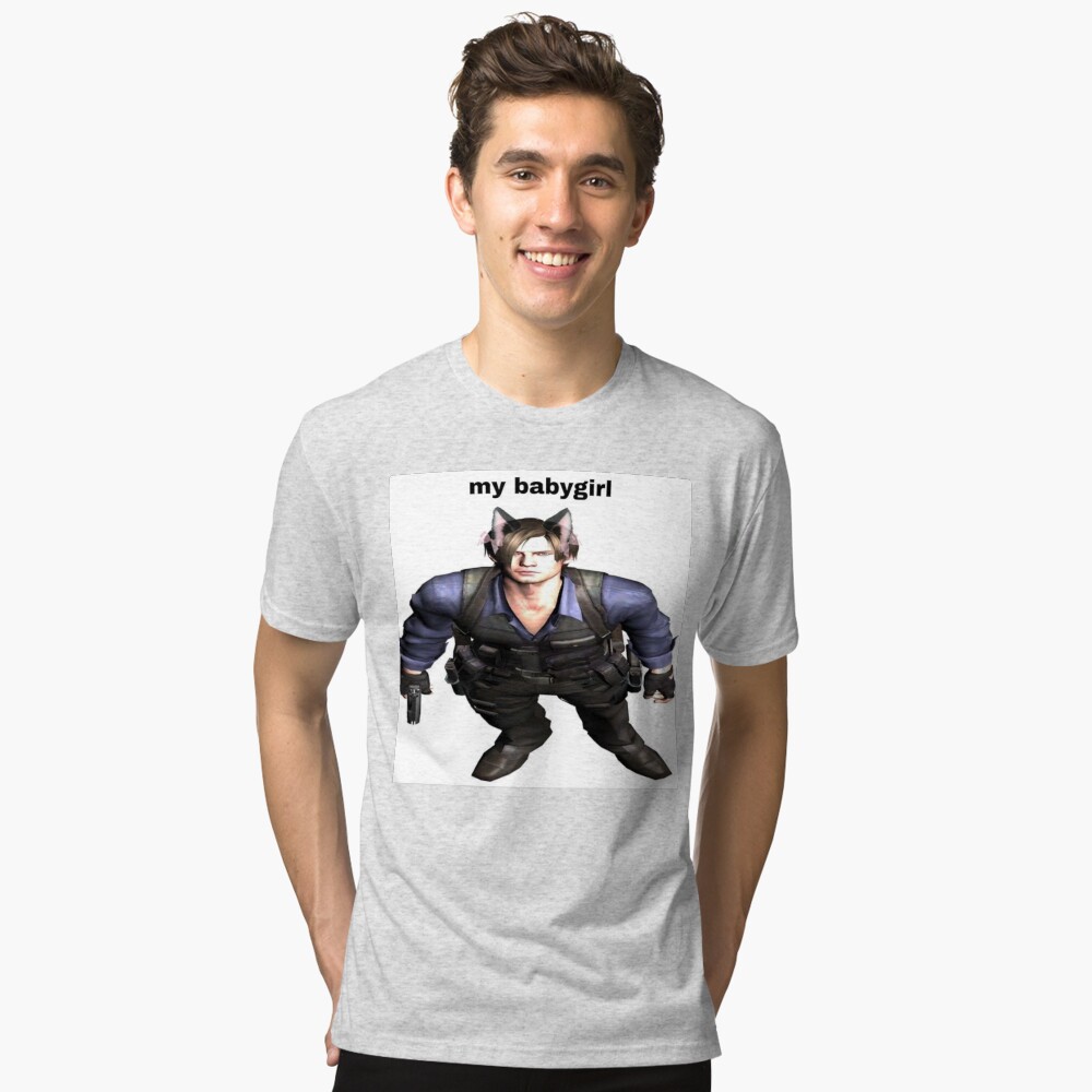 "RE6 Leon S Kennedy Baby Girl Cat Man " Sticker for Sale by Neesu ...