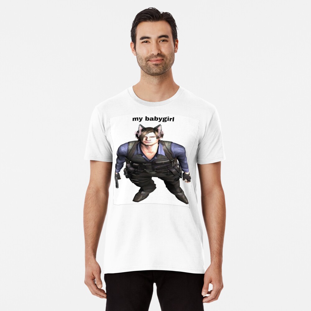 "RE6 Leon S Kennedy Baby Girl Cat Man " Sticker for Sale by Neesu ...