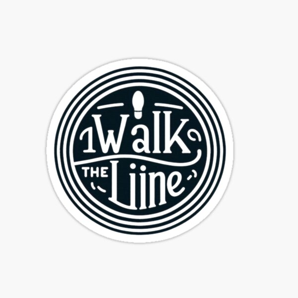 ""I Walk The Line" Logo" Sticker for Sale by RigorMortees | Redbubble