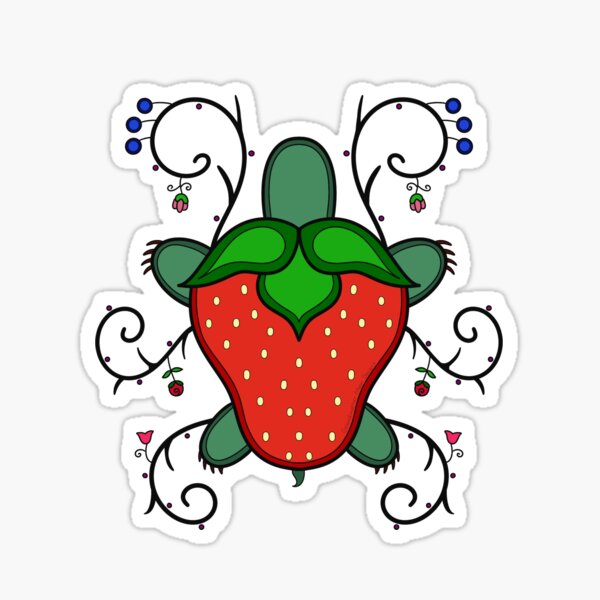 "Odemin (Strawberry) Turtle " Sticker for Sale by CaitlinWanic21 ...
