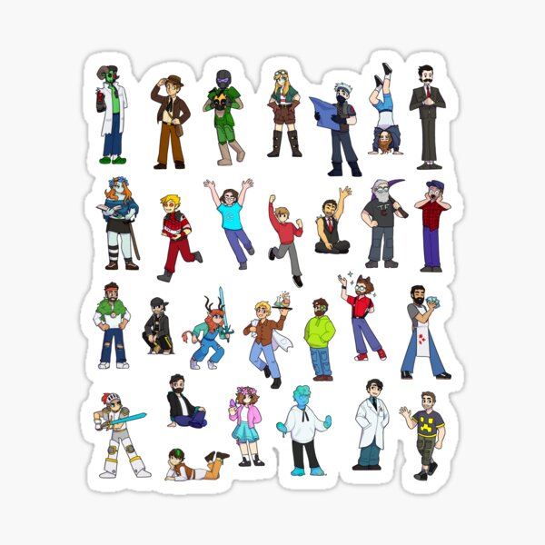 "Hermitcraft (full ensemble)" Sticker for Sale by ceramicgalanter ...