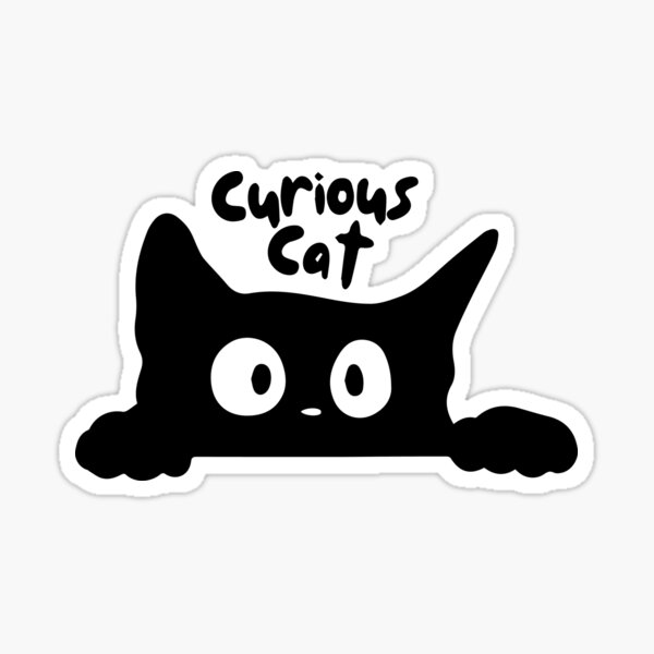 "Curious Cat" Sticker for Sale by Embussy | Redbubble