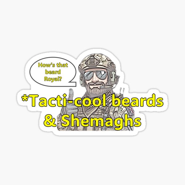 "Tacti-cool Beards & Shemags" Sticker for Sale by Buckshee | Redbubble