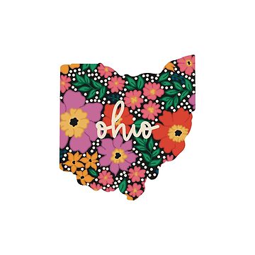 "floral ohio state" Sticker for Sale by weirdlyaccurate | Redbubble
