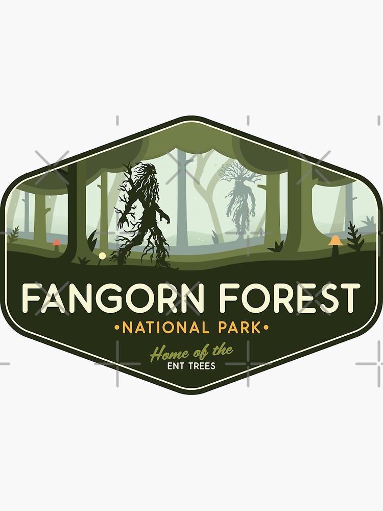 "Fangorn Forest National Park - Home of the Ent Trees!" Sticker for ...