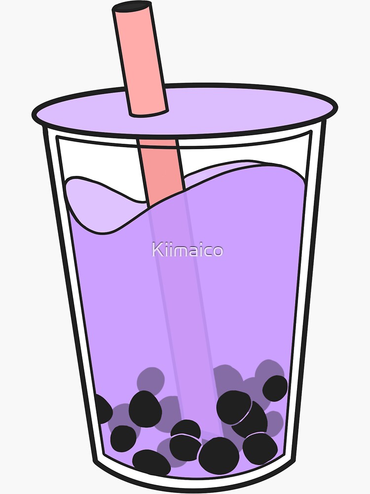 "Taro Boba Bubble Tea" Sticker for Sale by Kiimaico | Redbubble