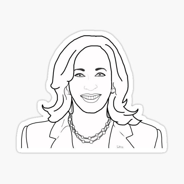 "Kamala Harris Hand Drawn Outline" Sticker for Sale by Maddy Jezerski ...