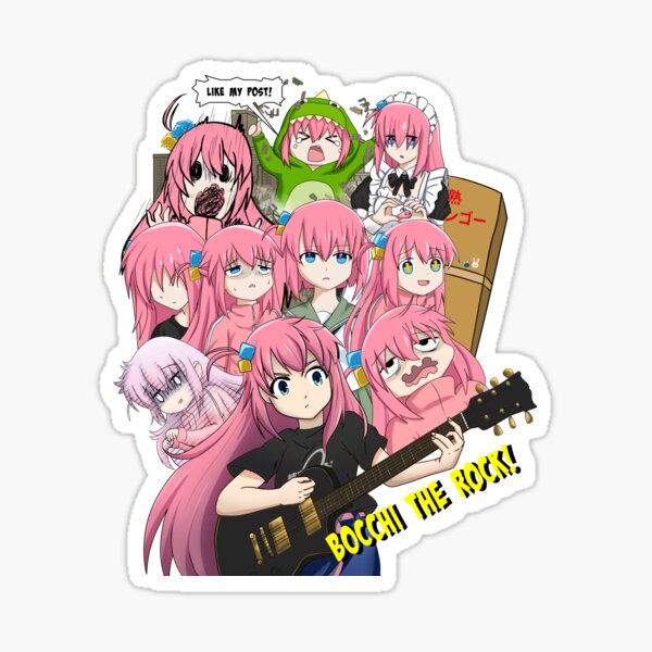 "Bocchi fanart hitori gotou bocchi the rock" Sticker by usagidraconis ...