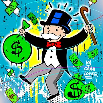 "Dance of Wealth - Monopoly Man in Money Rain" Poster for Sale by ...
