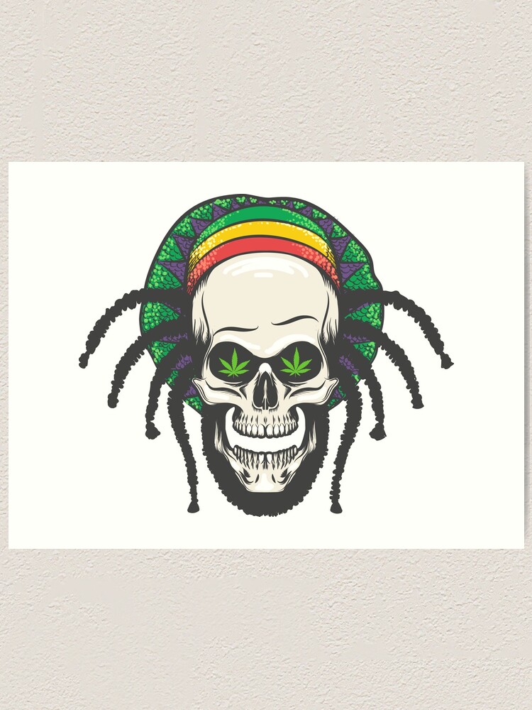 "Rastaman Skull Illustration" Art Print for Sale by devaleta | Redbubble