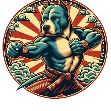 "Pit Bull Karate Master" Sticker for Sale by silklotus | Redbubble