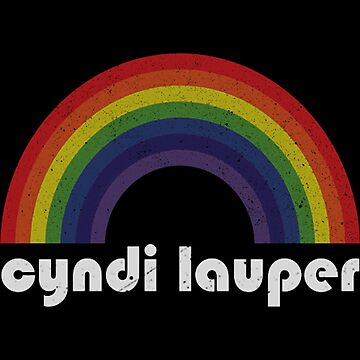 "Cyndi Lauper Vintage Rainbow Design Fan Art Design" Sticker for Sale ...