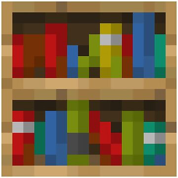 "Bookshelf Minecraft Block Icon" Sticker for Sale by Kubala Designs ...