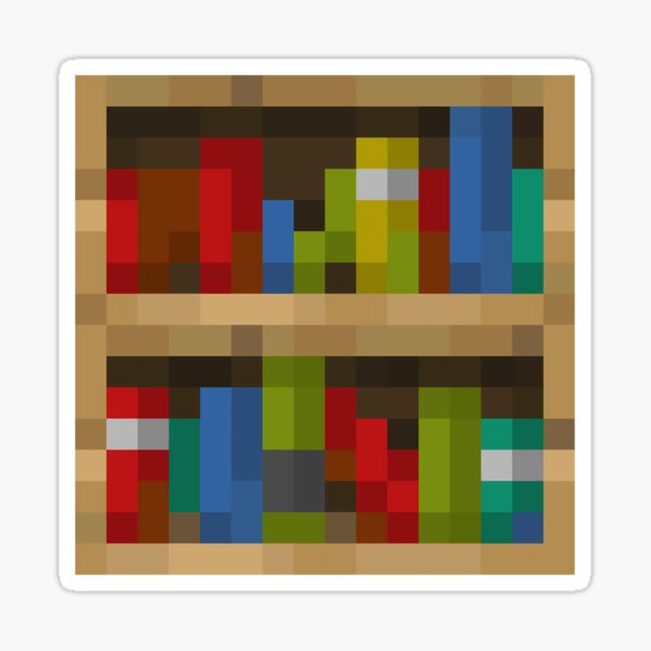 "Bookshelf Minecraft Block Icon" Sticker for Sale by Kubala Designs ...