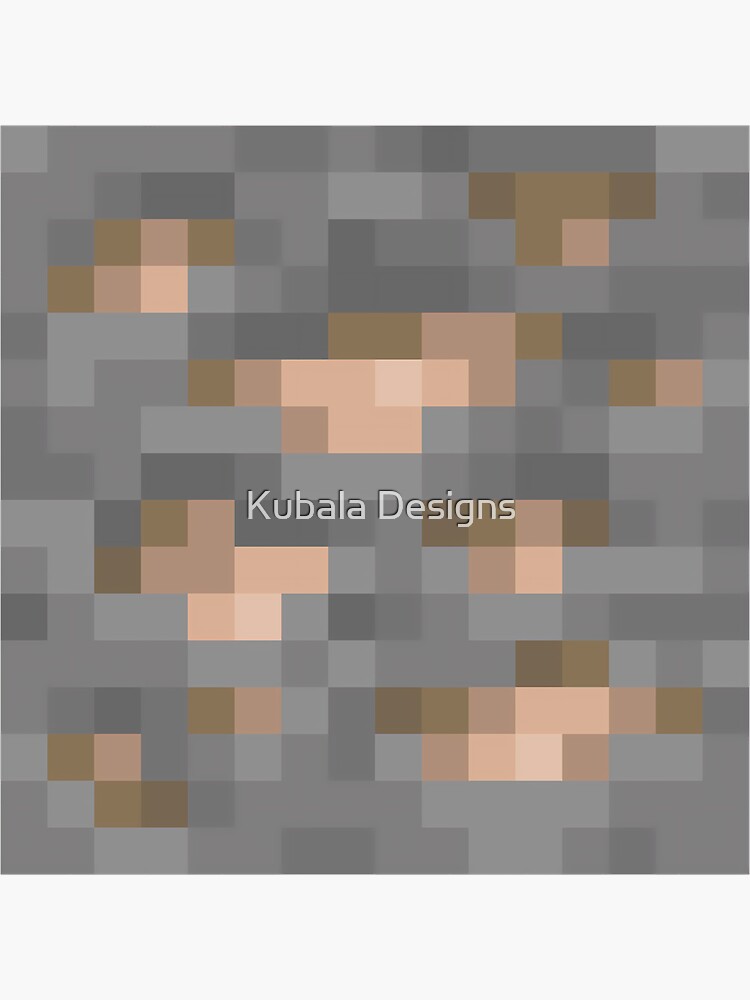 "Iron Ore Minecraft Block Icon" Sticker for Sale by Kubala Designs ...