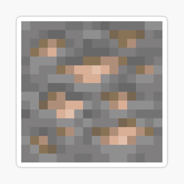 "Iron Ore Minecraft Block Icon" Sticker for Sale by Kubala Designs ...