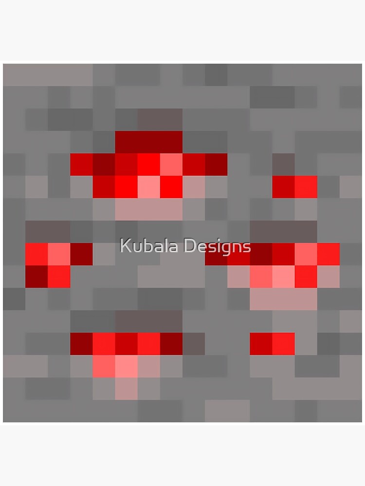 "Redstone Ore Minecraft Block Icon" Poster for Sale by Kubala Designs ...