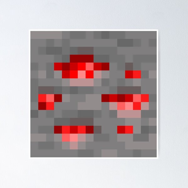 "Redstone Ore Minecraft Block Icon" Poster for Sale by Kubala Designs ...