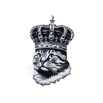 "Regal Crowned Cat Illustration" Sticker for Sale by outs-b | Redbubble