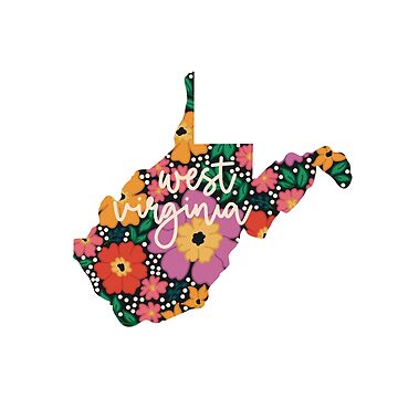 "floral West Virginia state " Sticker for Sale by weirdlyaccurate ...