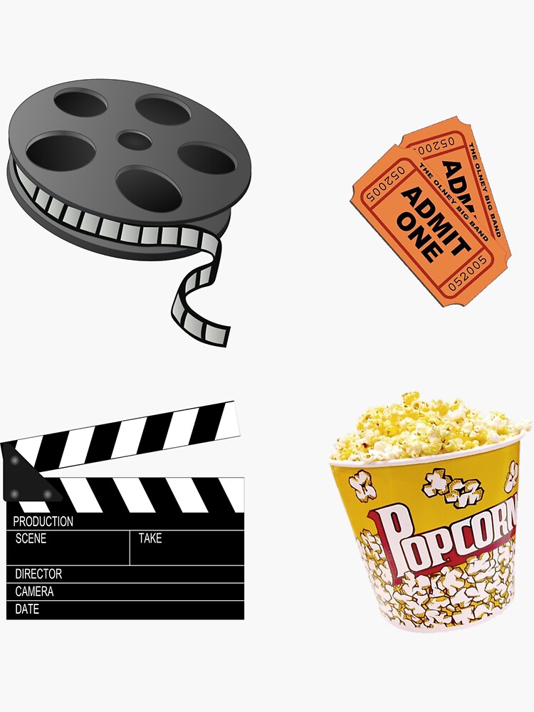 "Movie Theater Sticker Pack" Sticker for Sale by Letsgonjdevils0 ...