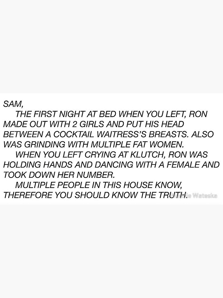 "Sam's Note Jersey Shore" Sticker by colleentuite | Redbubble