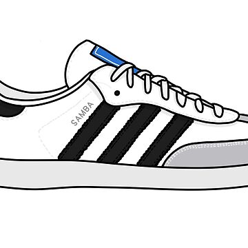 "White Adidas Samba" Sticker for Sale by rachaelartsss | Redbubble