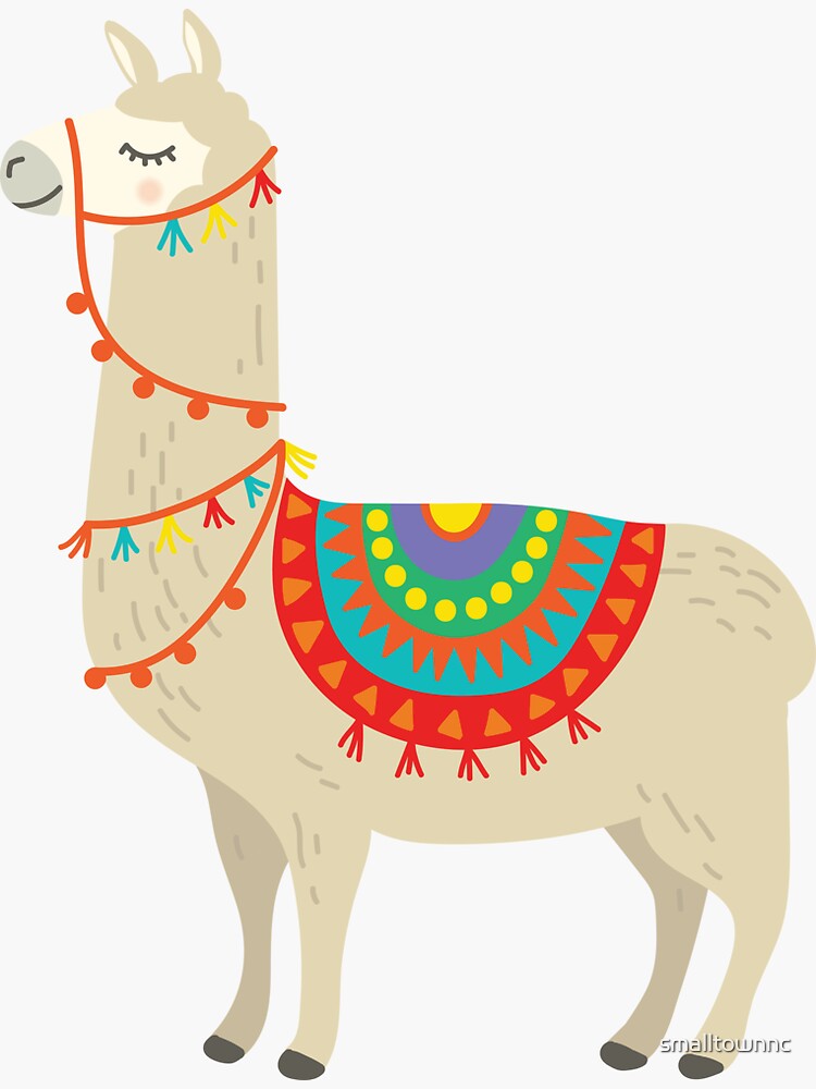 "Party Llama" Sticker for Sale by smalltownnc | Redbubble