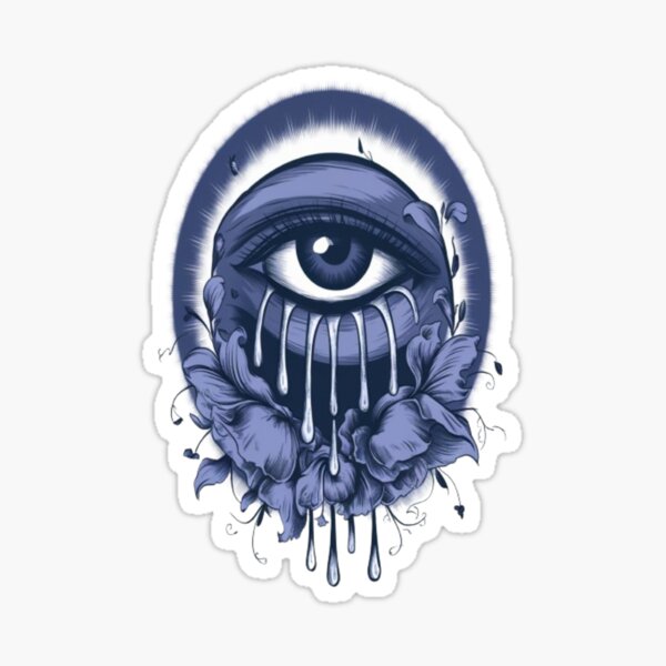 "Blue eye in tears" Sticker for Sale by R-market | Redbubble