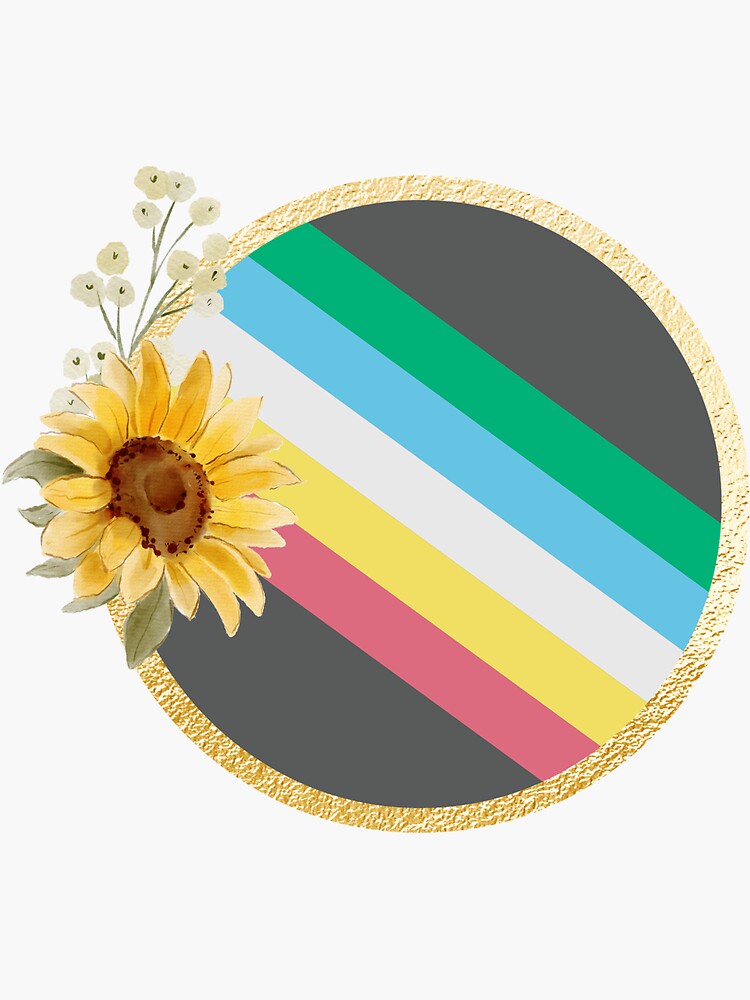 "Disability flag with sunflower" Sticker for Sale by MOLLY DOHERTY ...