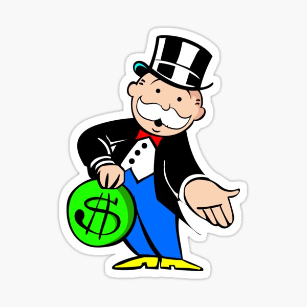 "Financial Gesture Illustration - Monopoly Man" Sticker for Sale by ...