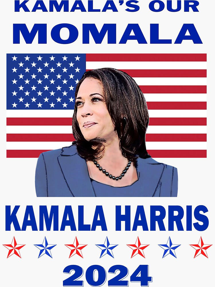 "Kamala's Our Momala - Kamala Harris 2024" Sticker for Sale by Robirk | Redbubble
