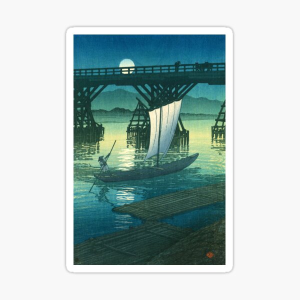 "Tabi miyage dai nishu, Ojiya Asahibashi by Kawase Hasui Ukiyo-e ...