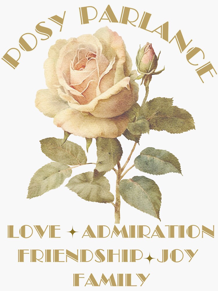 "June Birth Month Symbol, Victorian Flower Symbols, Rose" Sticker for ...