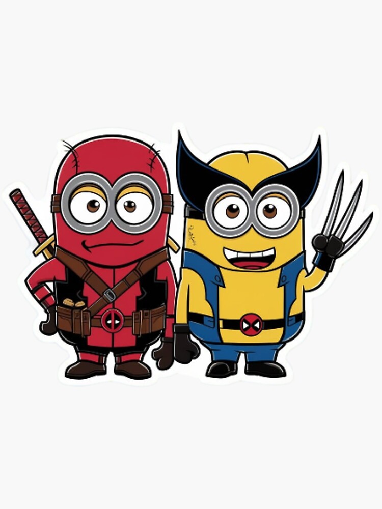 "minion deadpool wolverine" Sticker by w4rgn3r | Redbubble
