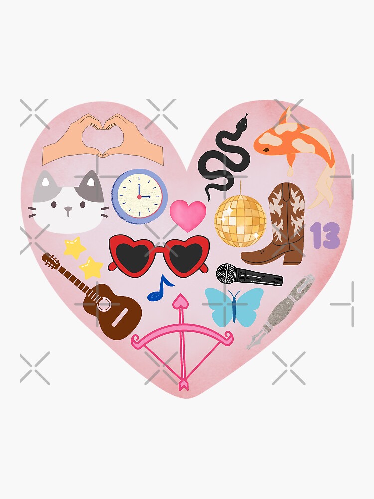 "Taylor Swift icons" Sticker for Sale by sarahswiftie | Redbubble