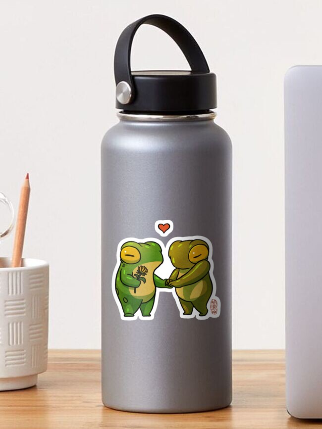 "lovey cute shy romantic frogs artwork asian style" Sticker for Sale by ...