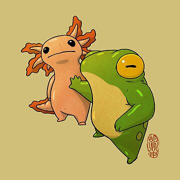 "let him cook frog axolotl cute artwork asian style" Sticker for Sale ...