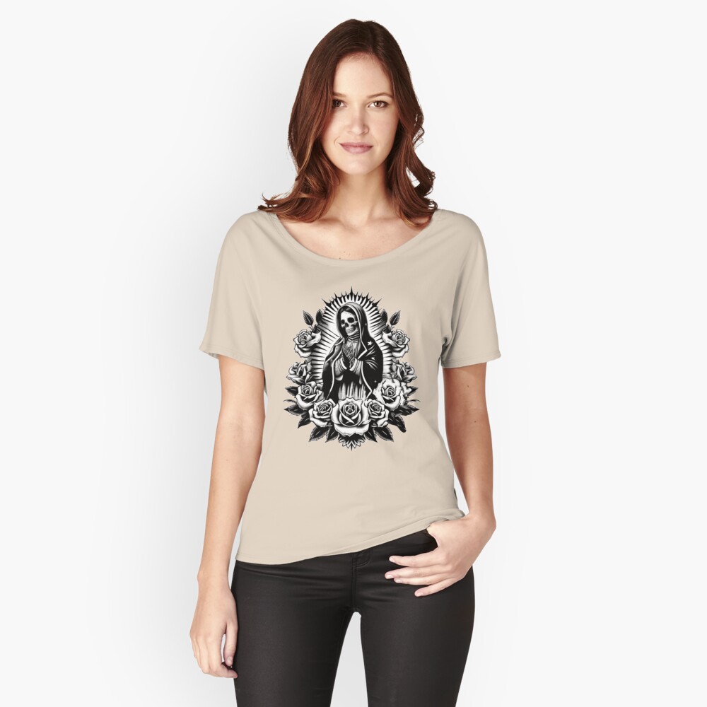 "Santa Muerte Mexican Floral Saint Death " Sticker for Sale by ...