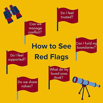 "How to See Red Flags" Sticker for Sale by gracehuntley | Redbubble