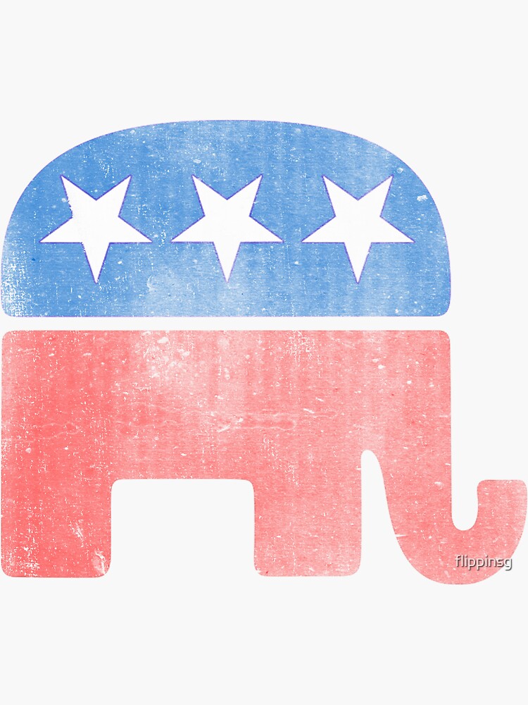 Vintage Republican Elephant US Republican Elephant Badge Vector