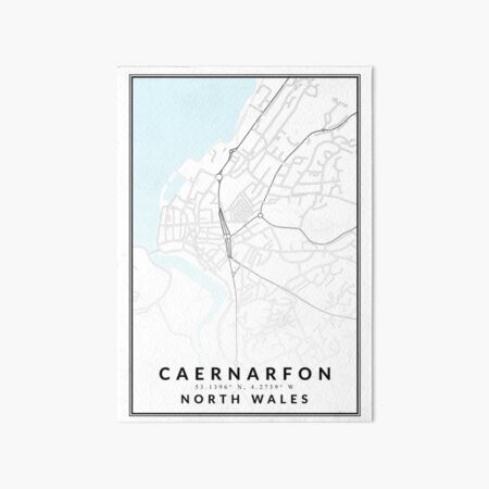 "Caernarfon North Wales Street Map Cartography Decor" Art Board Print ...