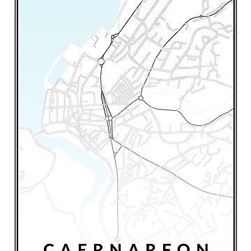 "Caernarfon North Wales Street Map Cartography Decor" Art Board Print ...
