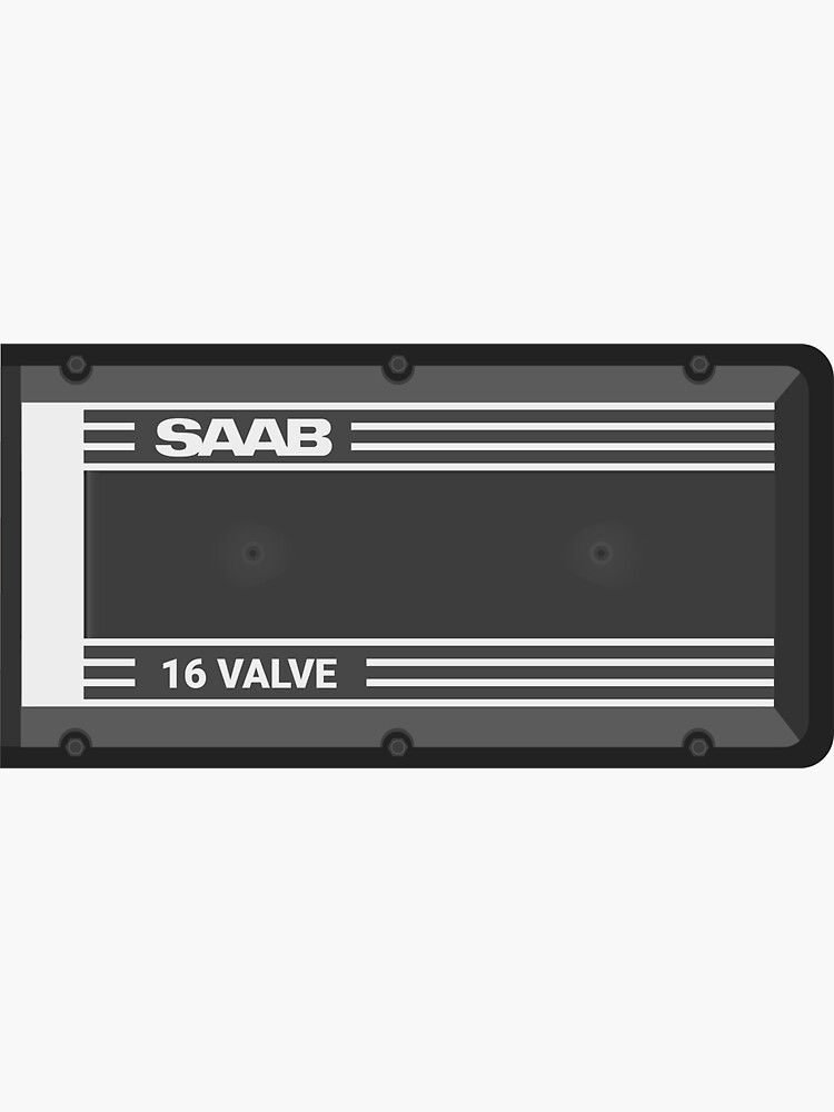 "Saab Engine - 16 Valve Wide" Sticker by saabthehague | Redbubble