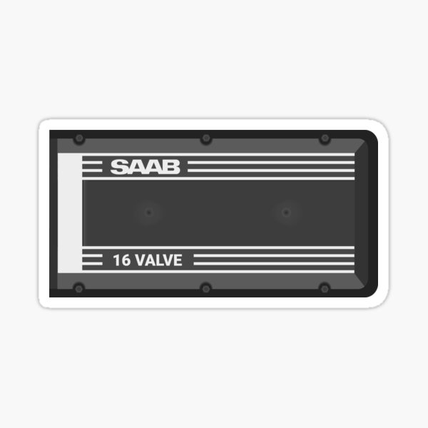 "Saab Engine - 16 Valve Wide" Sticker by saabthehague | Redbubble