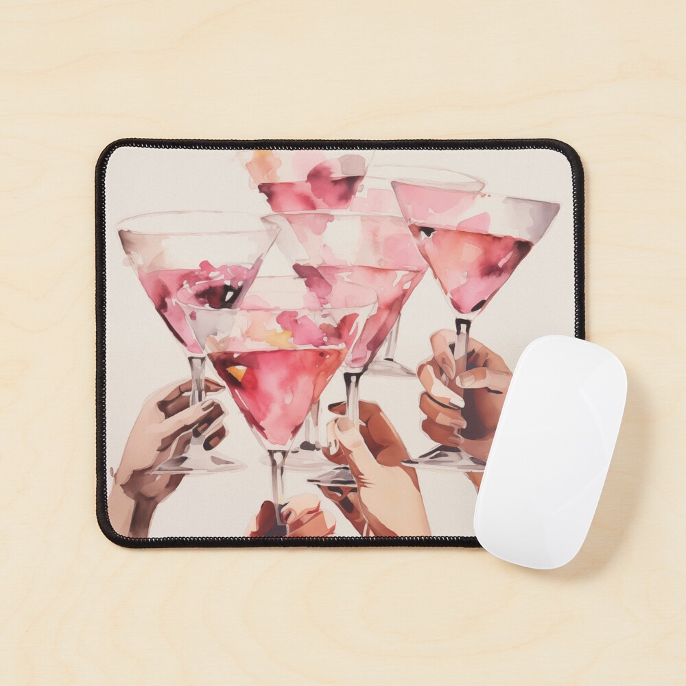 "Pink Cheers Print, Preppy Pink Wall Art, Bar Cart Art, Cheers Sign ...